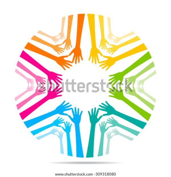 Colorful Helping Hand Background Design Vector Stock Vector (Royalty ...