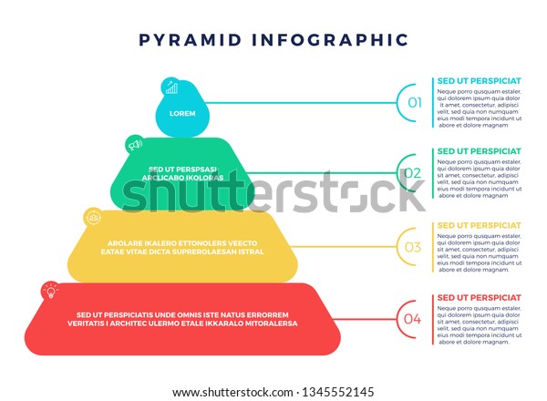 Colorful Hierarchy Pyramid Infographic Elements Steps Stock Vector ...