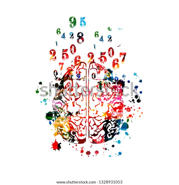Colorful Human Brain Numbers Isolated Vector Stock Vector (Royalty Free ...