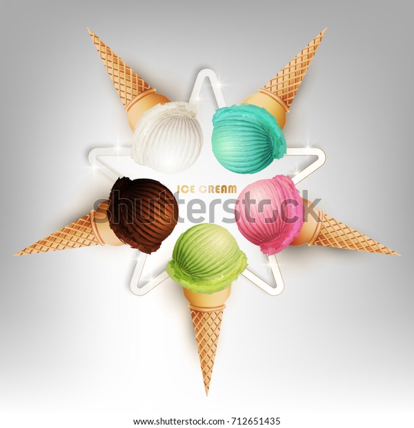 Colorful Ice Cream Cone Array Form Stock Vector (Royalty Free ...