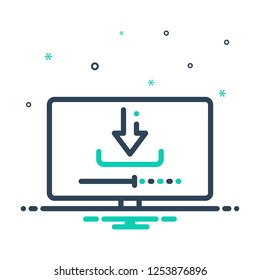 Colorful Icon Downstream Stock Vector (Royalty Free) 1253876896 ...