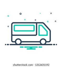 Colorful Icon Pickup Van Stock Vector (Royalty Free) 1312631192 ...