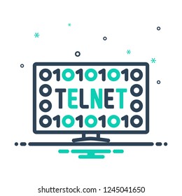 Colorful Icon Telnet Stock Vector (Royalty Free) 1245041650 | Shutterstock