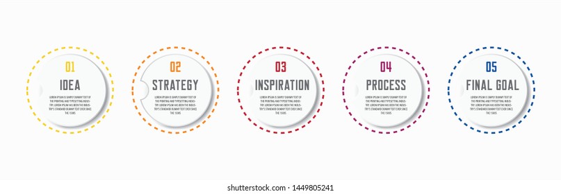 Colorful Infographic Five Steps Stock Vector (Royalty Free) 1449805241 ...