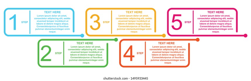 Colorful Infographic Five Steps Stock Vector (Royalty Free) 1495933445