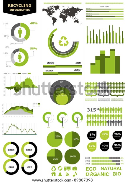 Colorful Infographic Vector Collection Charts Labels Stock Vector ...