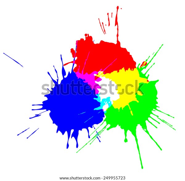Colorful Ink Splashes Rgb Stock Vector (Royalty Free) 249955723