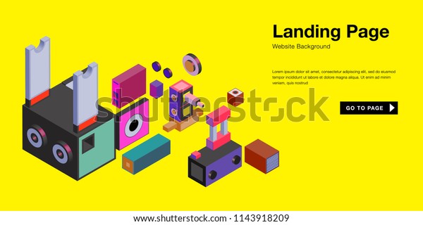 Colorful Isometric 3d Website Background Template Stock Vector (Royalty ...