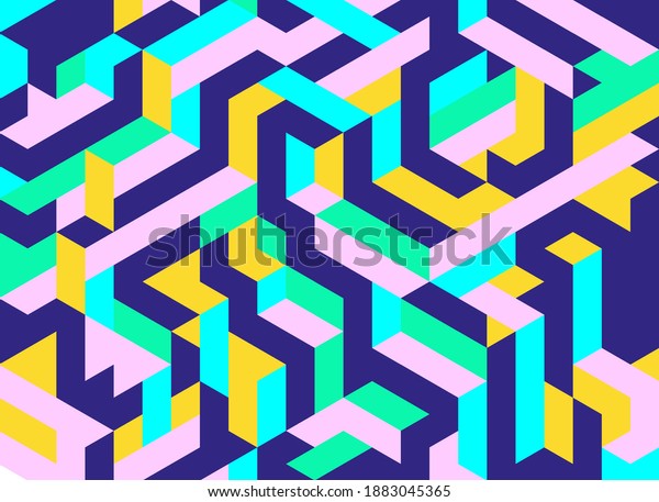 Colorful Isometric Design Wallpapers Templates Banners Stock Vector ...