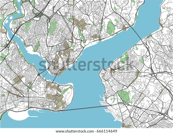 Colorful Istanbul Vector City Map Stock Vector (Royalty Free) 666114649 ...
