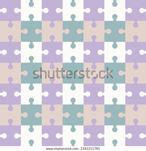 Colorful Jigsaw Puzzle Pattern Consists Violet Stock Vector (Royalty ...