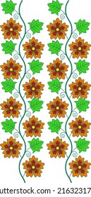 Colorful Kalamkari Vector Border Design Indian Stock Vector (Royalty ...