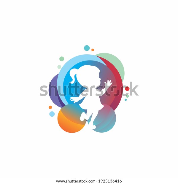 Colorful Kids Play Logo Vector Children Stock Vector (Royalty Free ...