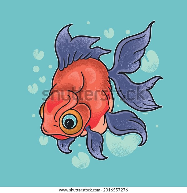 Colorful Koki Fish Grunge Style Illustration Stock Vector (Royalty Free ...