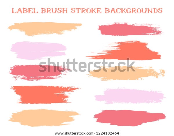 Colorful Label Brush Stroke Backgrounds Paint 스톡 벡터(로열티 프리) 1224182464 ...