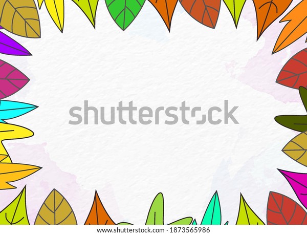 Colorful Leaf Frame Isolated On White Stock Vector (Royalty Free ...