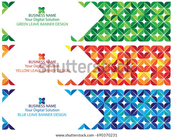 Colorful Leave Banner Design Stock Vector (Royalty Free) 690370231 ...