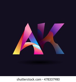 Colorful Letter Ak Vector Initial Logo Stock Vector (Royalty Free ...