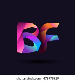 Colorful Letter Bf Vector Initial Logo Stock Vector (Royalty Free ...