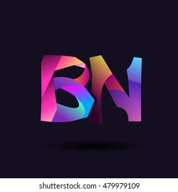 Colorful Letter Bn Vector Initial Logo Stock Vector (Royalty Free ...