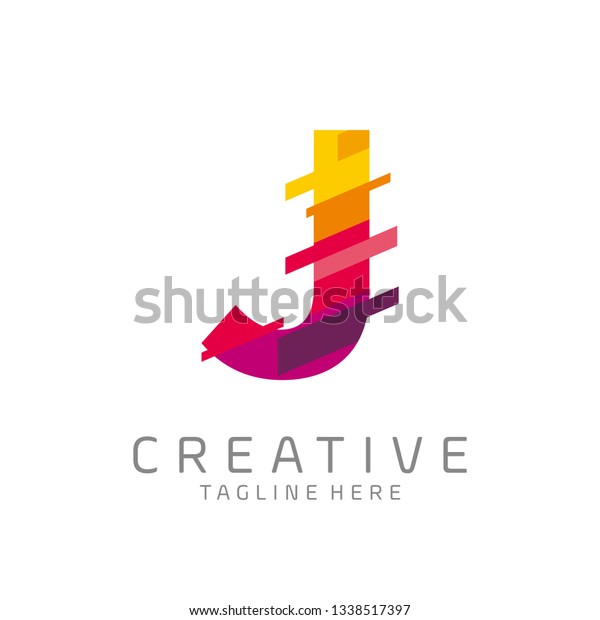 Colorful Letter J Tech Logo Design Stock Vector (Royalty Free ...