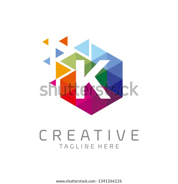 Colorful Letter K Tech Logo Design: เวกเตอร์สต็อก (ปลอดค่าลิขสิทธิ์ ...
