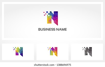 Colorful Letter N Pixel Eroded Stock Vector (Royalty Free) 1388696975 ...
