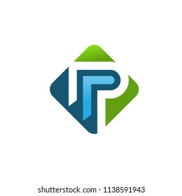 Colorful Letter P Square Vector Logo Stock Vector (Royalty Free ...