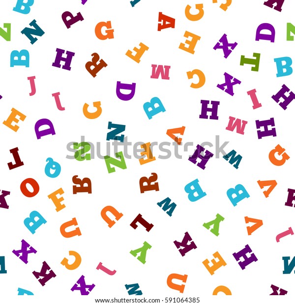 Colorful Letter Pattern On White Background Stock Vector (Royalty Free ...