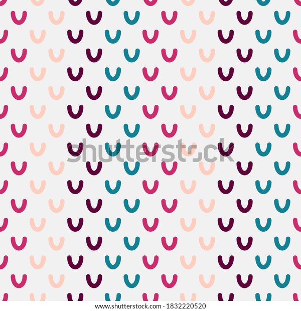 Colorful Letter U Shape Seamless Pattern Stock Vector (Royalty Free ...