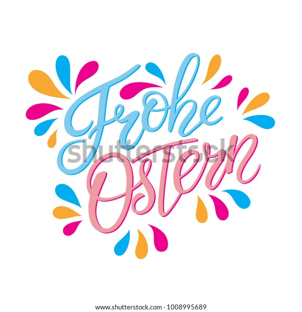 Colorful Lettering Happy Easter German Text Stock Vector (Royalty Free ...