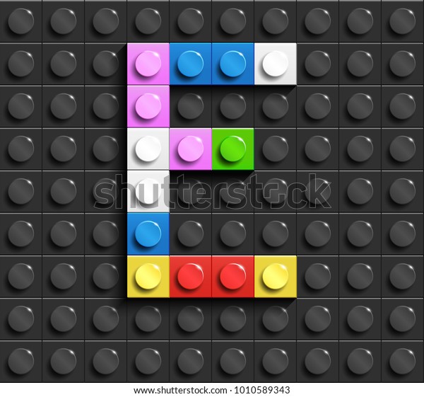 Colorful Letters E Alphabet Building Lego Stock Vector (Royalty Free ...