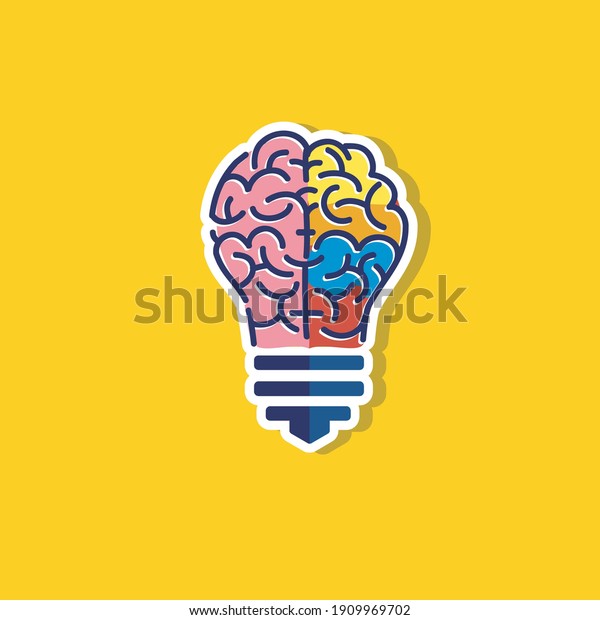 Colorful Light Bulb Idea Brain Vector Stock Vector (Royalty Free ...