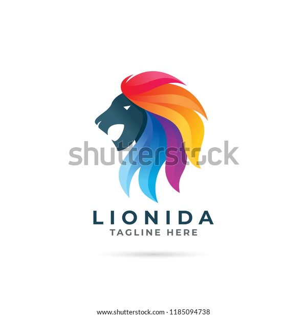 Colorful Lion Logo Vector Stock Vector (Royalty Free) 1185094738 ...
