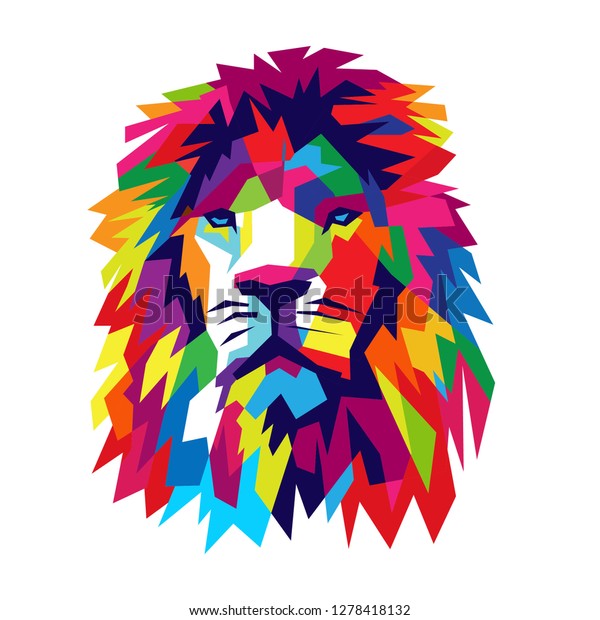 Colorful Lion Vector Illustration Stock Vector (Royalty Free ...