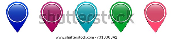 Colorful Location Icon Design Stock Vector (Royalty Free) 731338342 ...