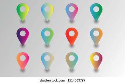 Colorful Location Icon Vector Set Colorful Stock Vector (Royalty Free ...