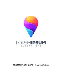 Colorful Location Logo Design Vector Illustration Stock Vector (Royalty ...
