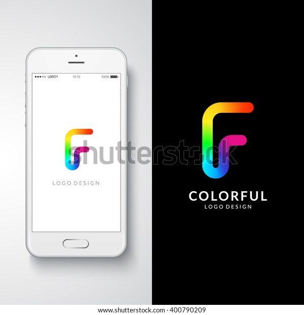 Colorful Logo Design Preview On Smartphone Stock Vector (Royalty Free ...
