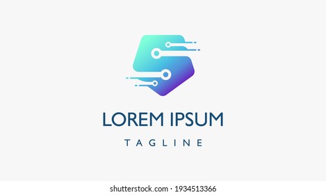 Colorful Logo Technology Simple Logo Design Stock Vector (Royalty Free ...