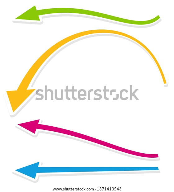 Colorful Long Arrows Stock Vector (Royalty Free) 1371413543 | Shutterstock