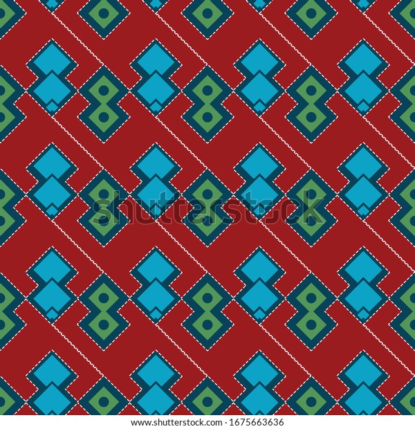 Colorful Lozenges Pattern Touch Indian Tribal Stock Vector (Royalty ...