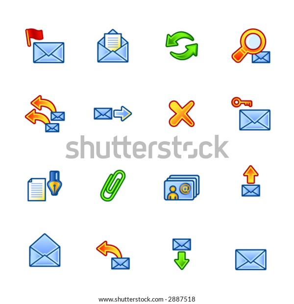Colorful Mail Icons Stock Vector (Royalty Free) 2887518