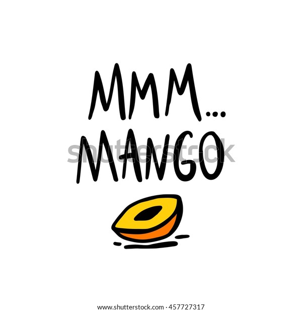 Colorful Mango Fruit Black White Lettering Stock Vector (Royalty Free ...