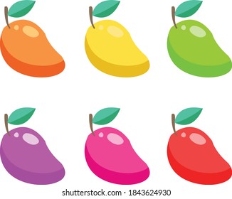 Colorful Mango Fruit Vector Collection Stock Vector (Royalty Free ...