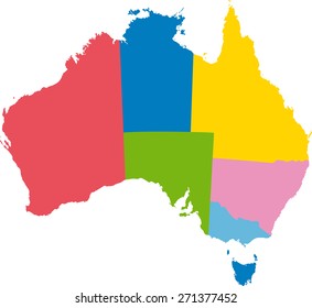 Colorful Map Australia Stock Vector (Royalty Free) 271377452 | Shutterstock