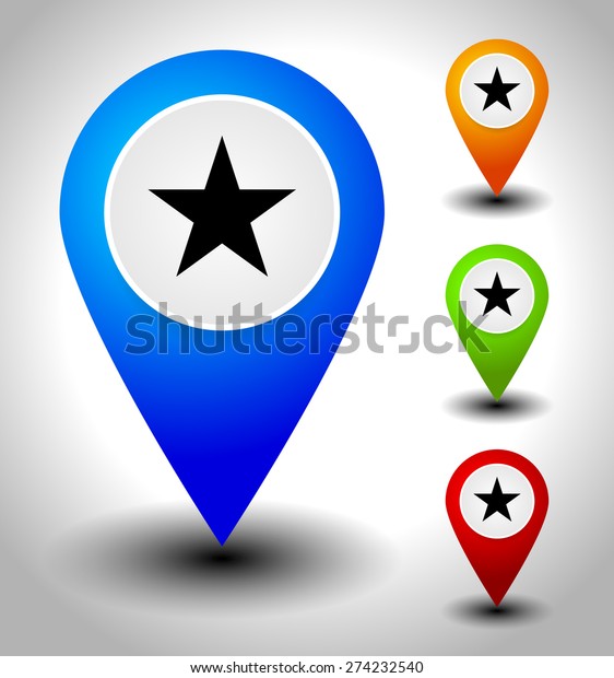 Colorful Map Marker Map Pin Icons 스톡 벡터(로열티 프리) 274232540 | Shutterstock