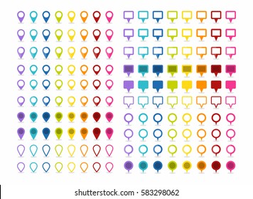 Colorful Map Markers Collection Stock Vector (Royalty Free) 583298062 ...