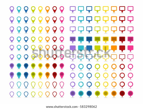 Colorful Map Markers Collection Stock Vector (Royalty Free) 583298062 ...