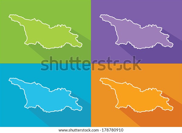 Colorful Map Silhouette Shadow Georgia Stock Vector (Royalty Free ...